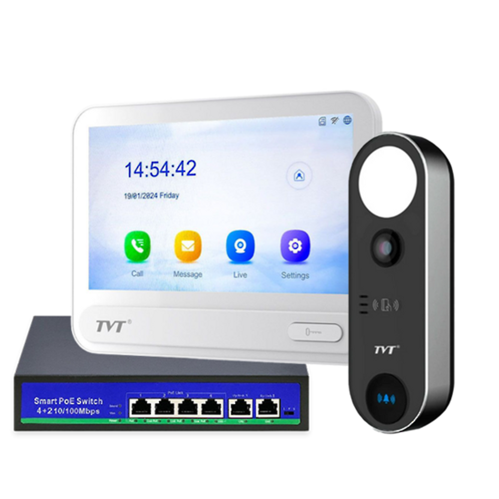 TVT-INTERCOM KIT - Includes TVT-INTERCOM, TVT-MONITOR & POE-4 – The Security Outlet