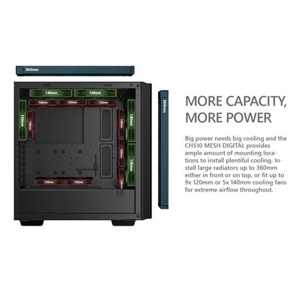 CASE-DP-CH510MD - Deepcool CH510 MESH DIGITAL ATX case with display ...