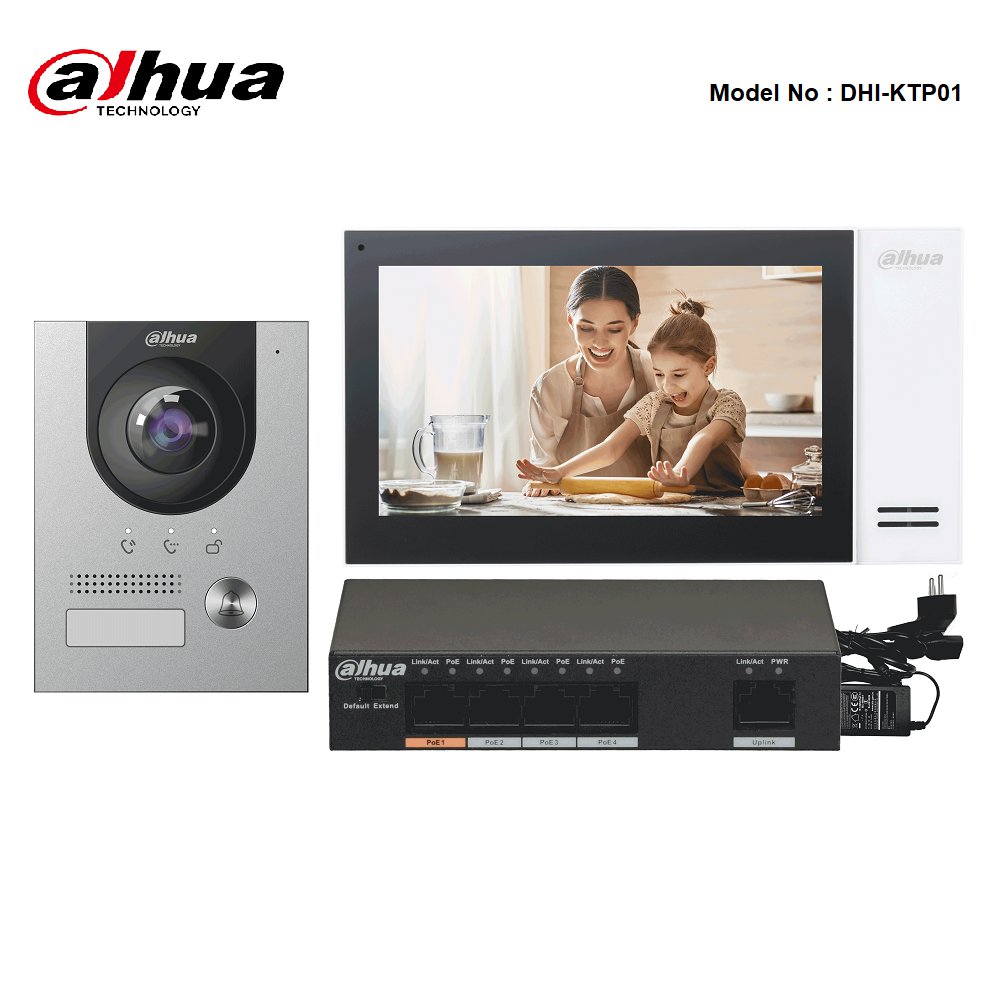 DHI-KTP01-S - Dahua - IP Intercom Kit, Door Station, 7" Monitor, Switc ...