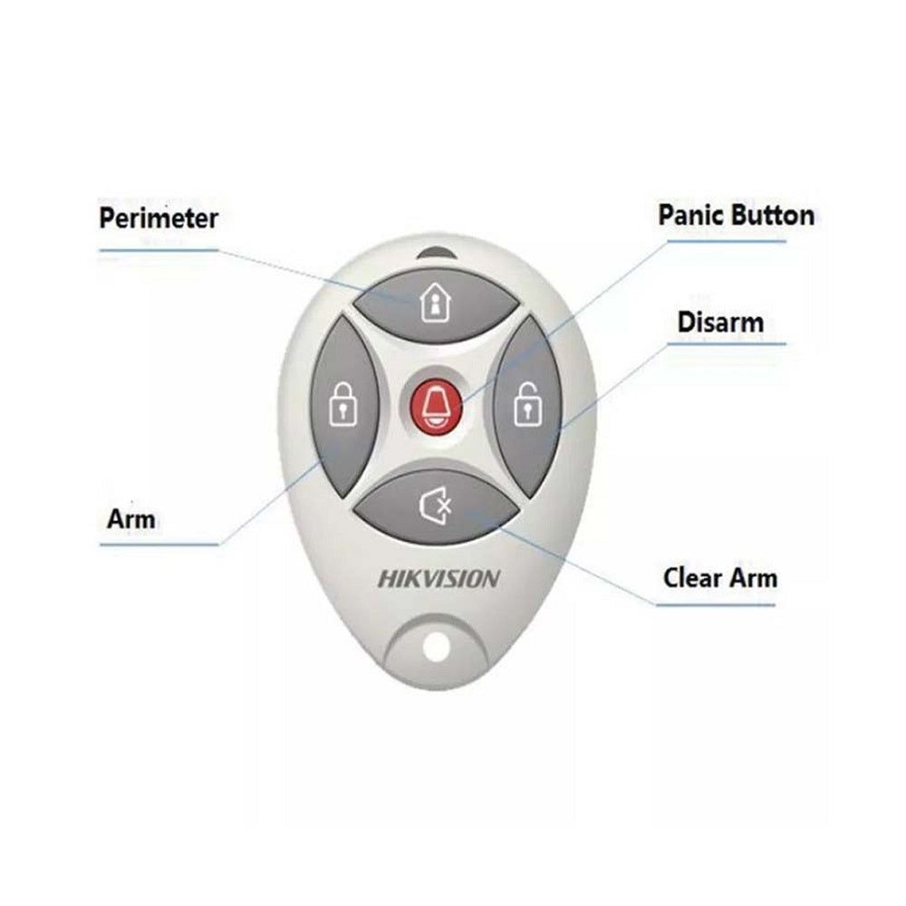 Hikvision DS-19K00-Y Wireless Remote Keyfob with 4 Buttons – Compatibl ...