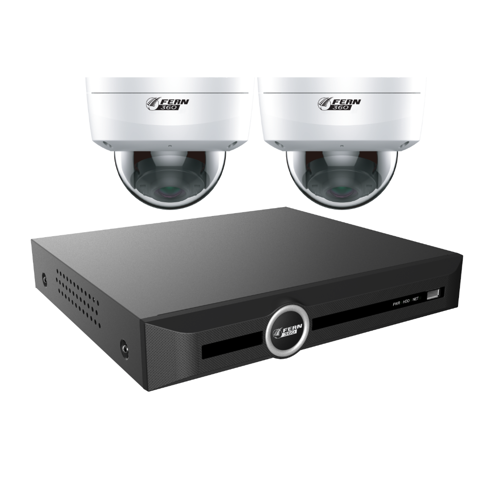 FERN360 Surveillance Kit - 2 Fixed Lens Starlight 4MP Vandal Dome Came ...