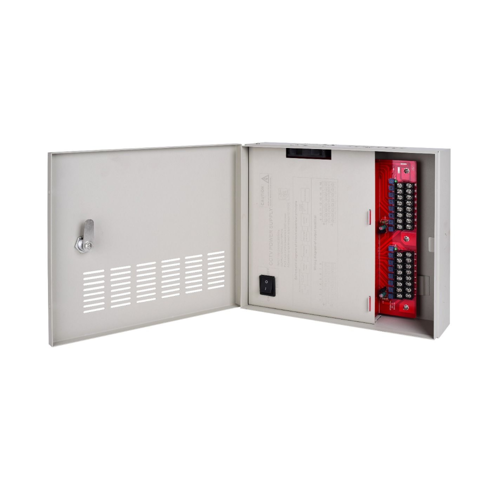 iSecure CP1216-32A-4K 12VDC 32A Wall-Mount Power Supply Distribution P ...
