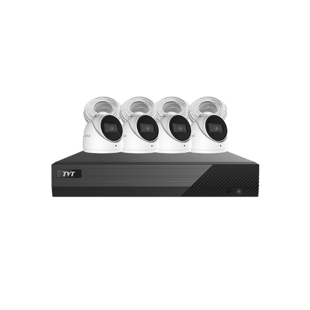 TVT-4CHNVRKIT-AI-6MP - 4 Ch NVR kit (incs 1x TVT-4CHNVR-P, 4x TVT-D2.8 – The Security Outlet